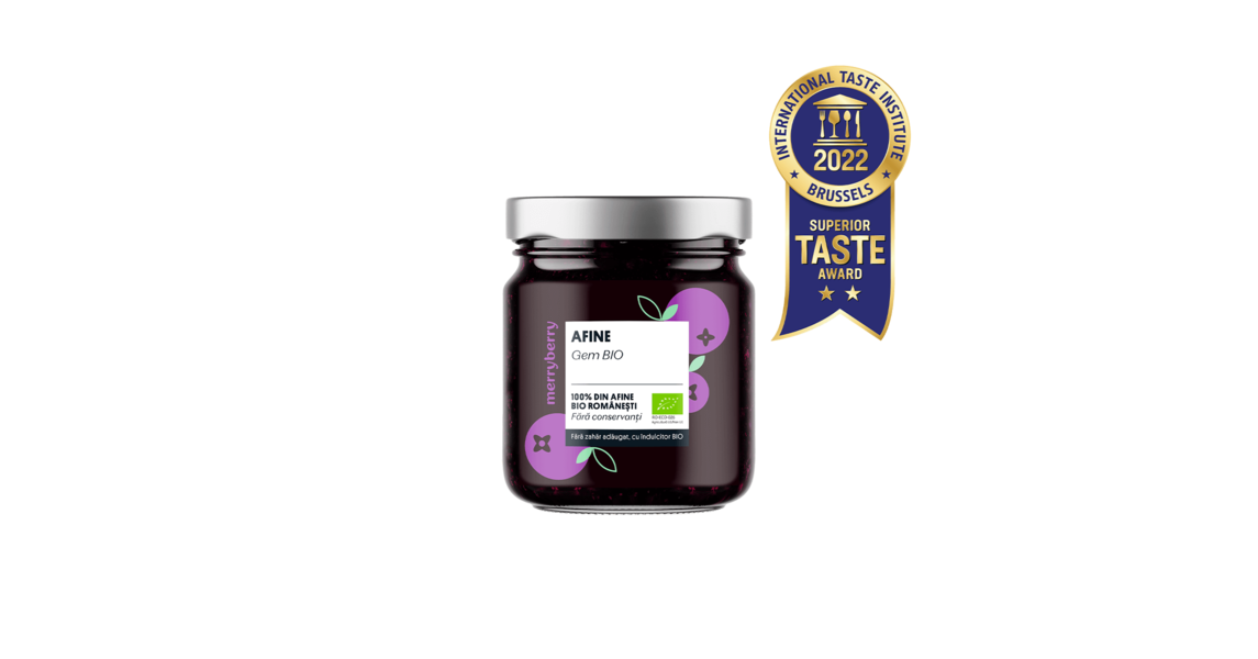 Gem BIO de Afine fără zahăr 230gr MerryBerry din categoria Gem din ...