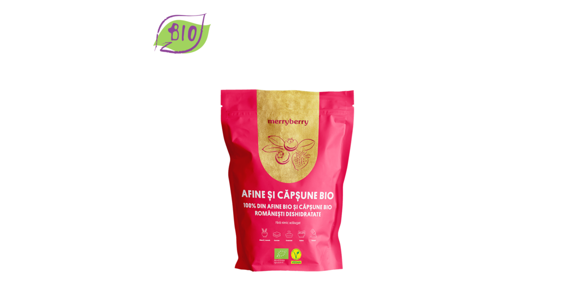 Afine BIO și Căpșune BIO Deshidratate 100gr